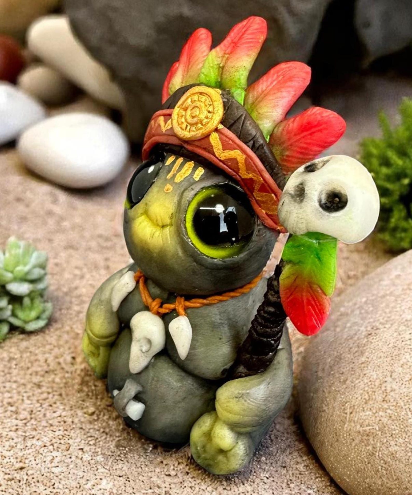 Creepy Cute Shaman Figurine, Handmade Clay Totem Monster, Funny Gift ...