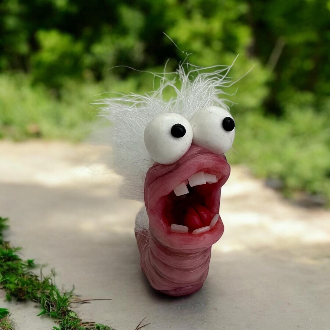 Cartoony Worm Gift for Worm Lovers,little Monsters Inspired Mythical Creature - Etsy