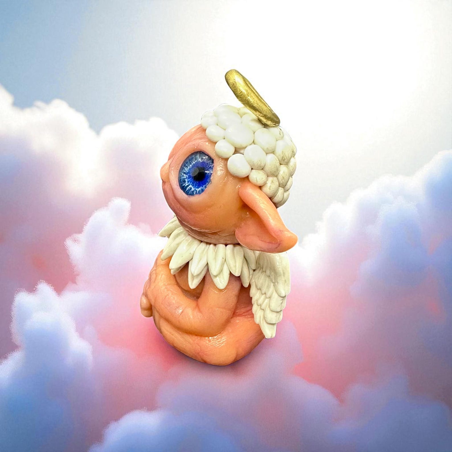 Jumbi Angel, Miniature Polymer Clay Figurine, Creative Spirit Companion ...