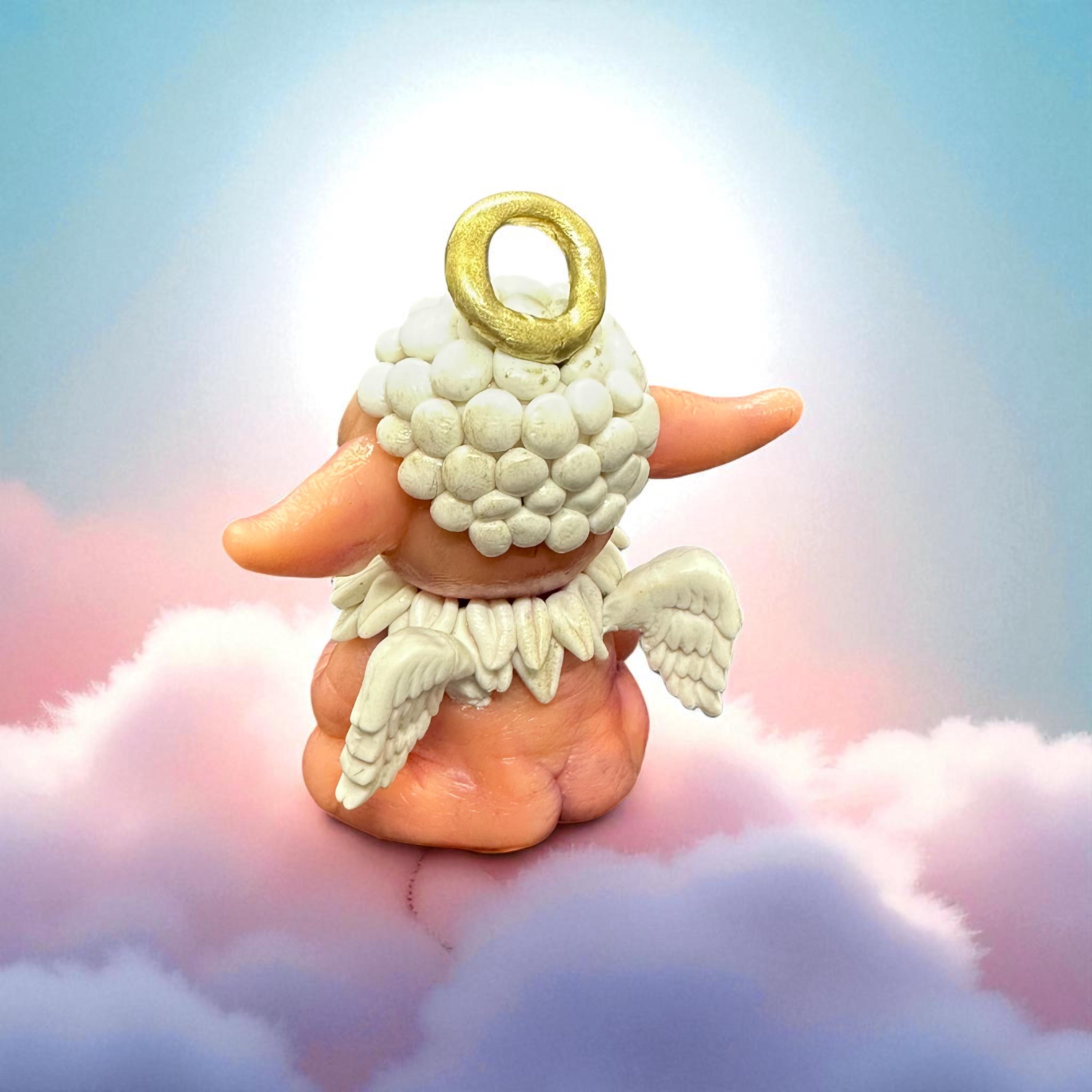 Jumbi Angel, Miniature Polymer Clay Figurine, Creative Spirit Companion ...