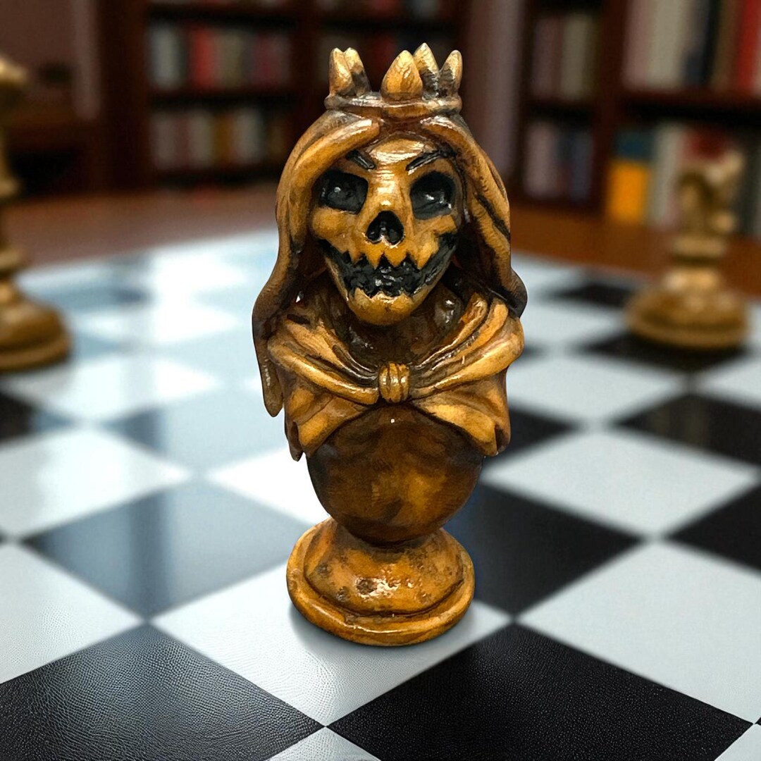 Pocket Monster Queen Chess Piece, Handmade Fantasy Sculpture, Halloween ...