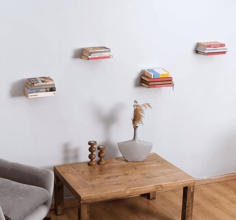 Floating Invisible Book Shelf Hidden Bookcase, Home Creative Decoration ...