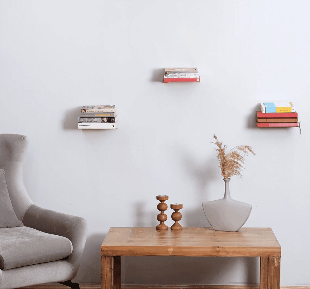 Floating Invisible Book Shelf Hidden Bookcase, Home Creative Decoration ...