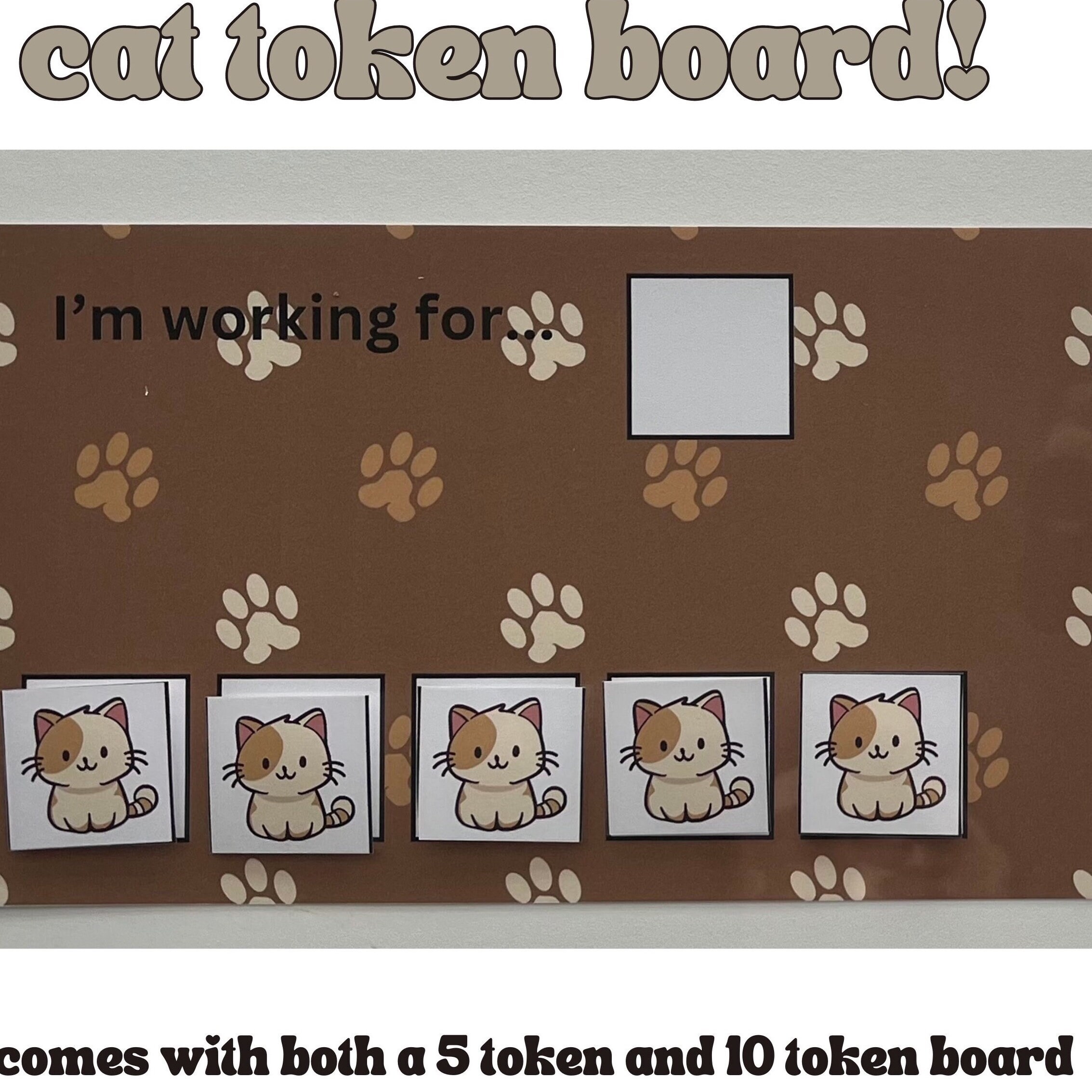 Token Board, Cat Token Board, Token Board for Girls, Token Board for ...
