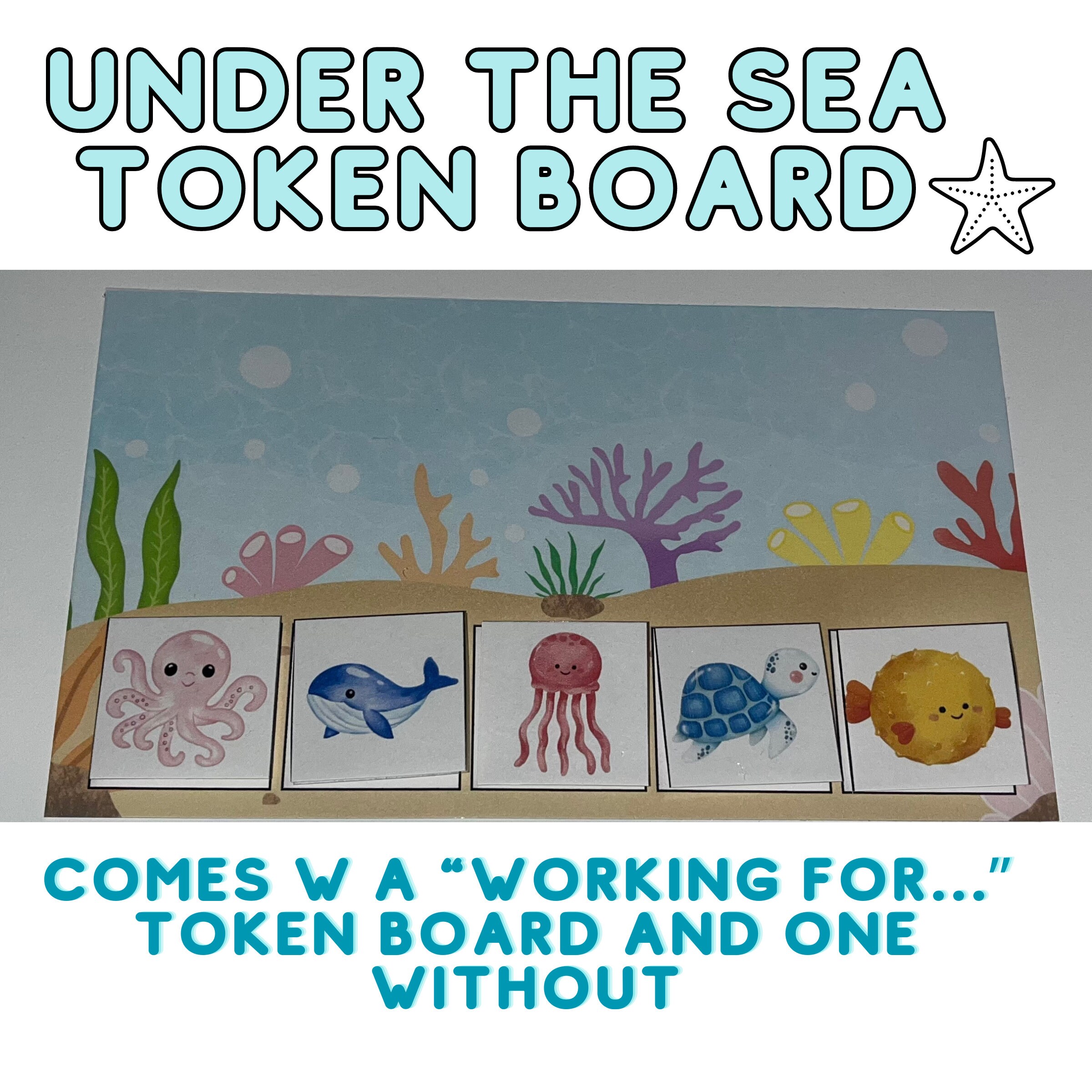 Sea Token Board, Token Boards for Girls, Token Boar for Boys, Token ...