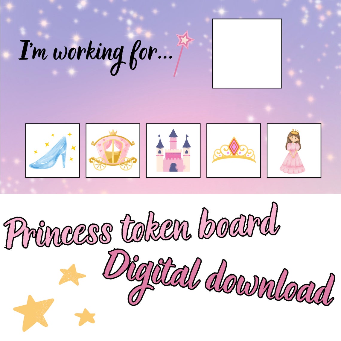 Token Board, Princess Token Board, Girl Token Board, Token Board for ...