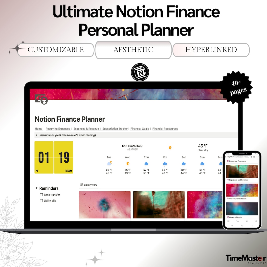 2025 Notion Finance Planner Template Notion Budget Planner Finance ...