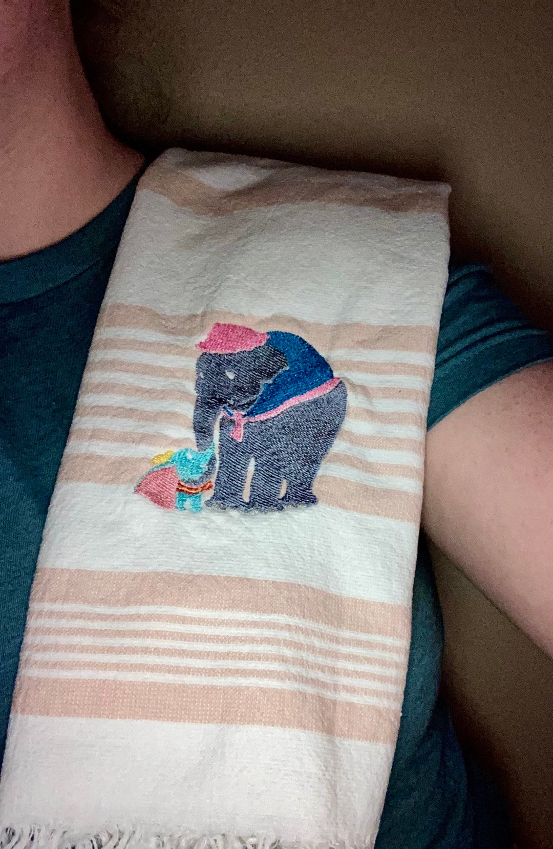 Disney Mother Jumbo and Dumbo Trunk Hugs Soft Burp Cloth/ Hand Towel ...