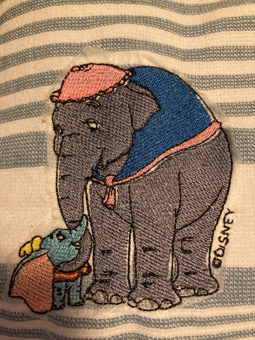 Disney Mother Jumbo and Dumbo Trunk Hugs Soft Burp Cloth/ Hand Towel ...