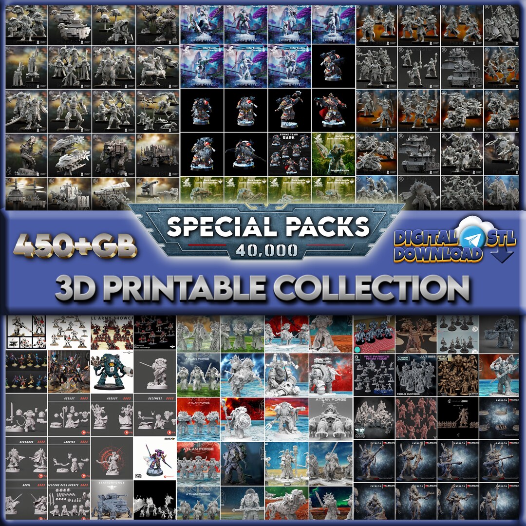 450GB SPECIAL PACKS 40k Collection / Downloads on Telegram / Stl Files ...