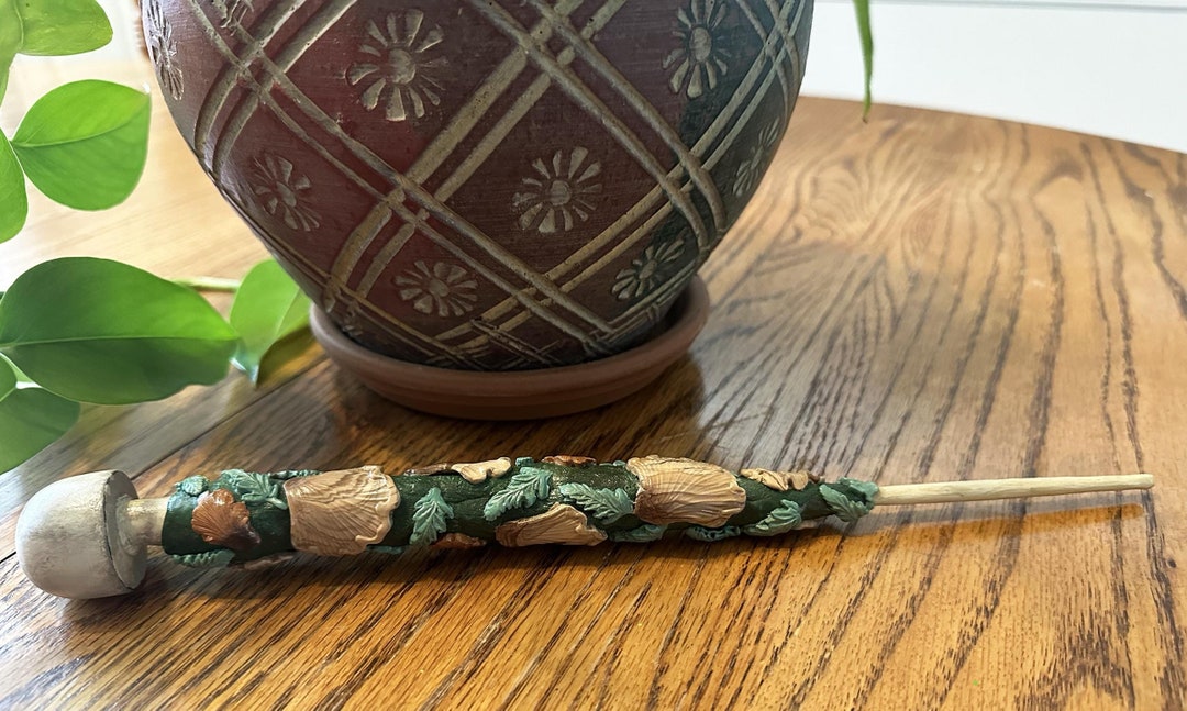 Mystical Mushroom Wizard Wand, Handcrafted Wood Magic Wand, Woodland ...