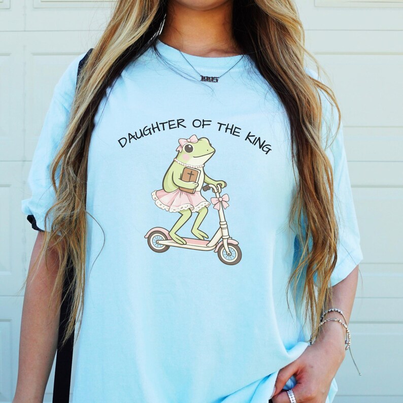 Comfort Colors Christian T-shirt: Girly Coquette Pink Bow Funny Frog ...