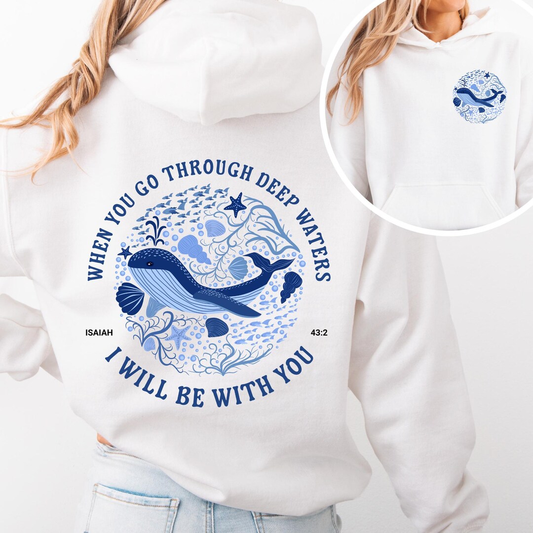 Christian Whale Hoodie, Bible Verse Sweatshirt, Jesus Hoodie, Ocean ...