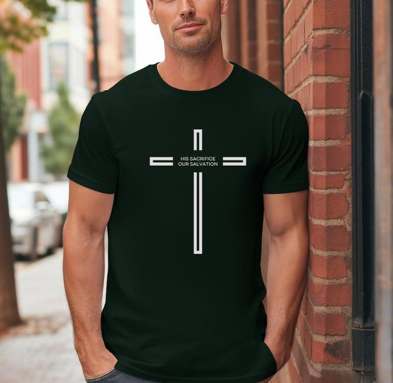 Mens Christian T-shirt: Cross Graphic, Ring-spun Cotton Tee - Etsy