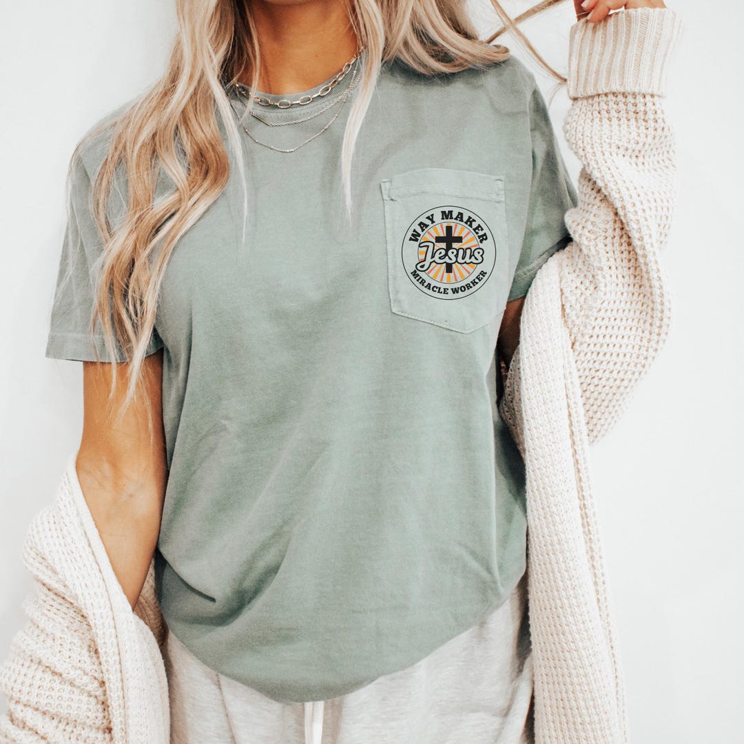 Way Maker Jesus Pocket T-shirt: Comfort Colors Christian Tee - Etsy