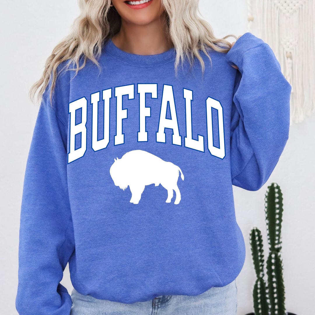 Vintage Buffalo Football Sweatshirt: Trendy Game Day Crewneck - Etsy