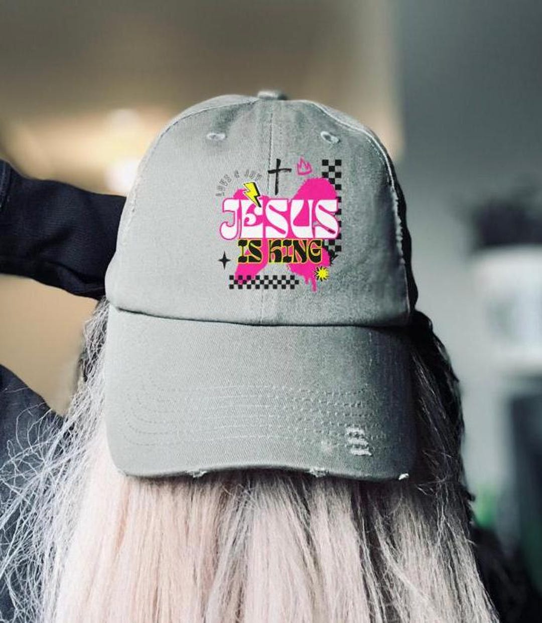 Y2K Retro Jesus is King Hat Jesus Christian Streetwear Baseball Cap 90s ...