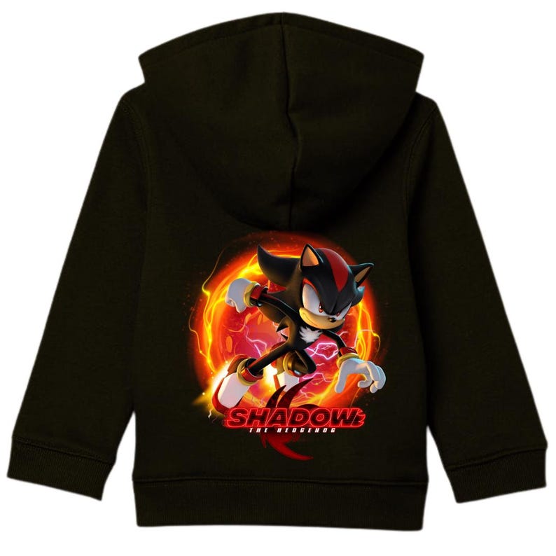 Personalized Shadow the Hedgehog Zip-up Hoodie - Kids Gaming Apparel - Etsy