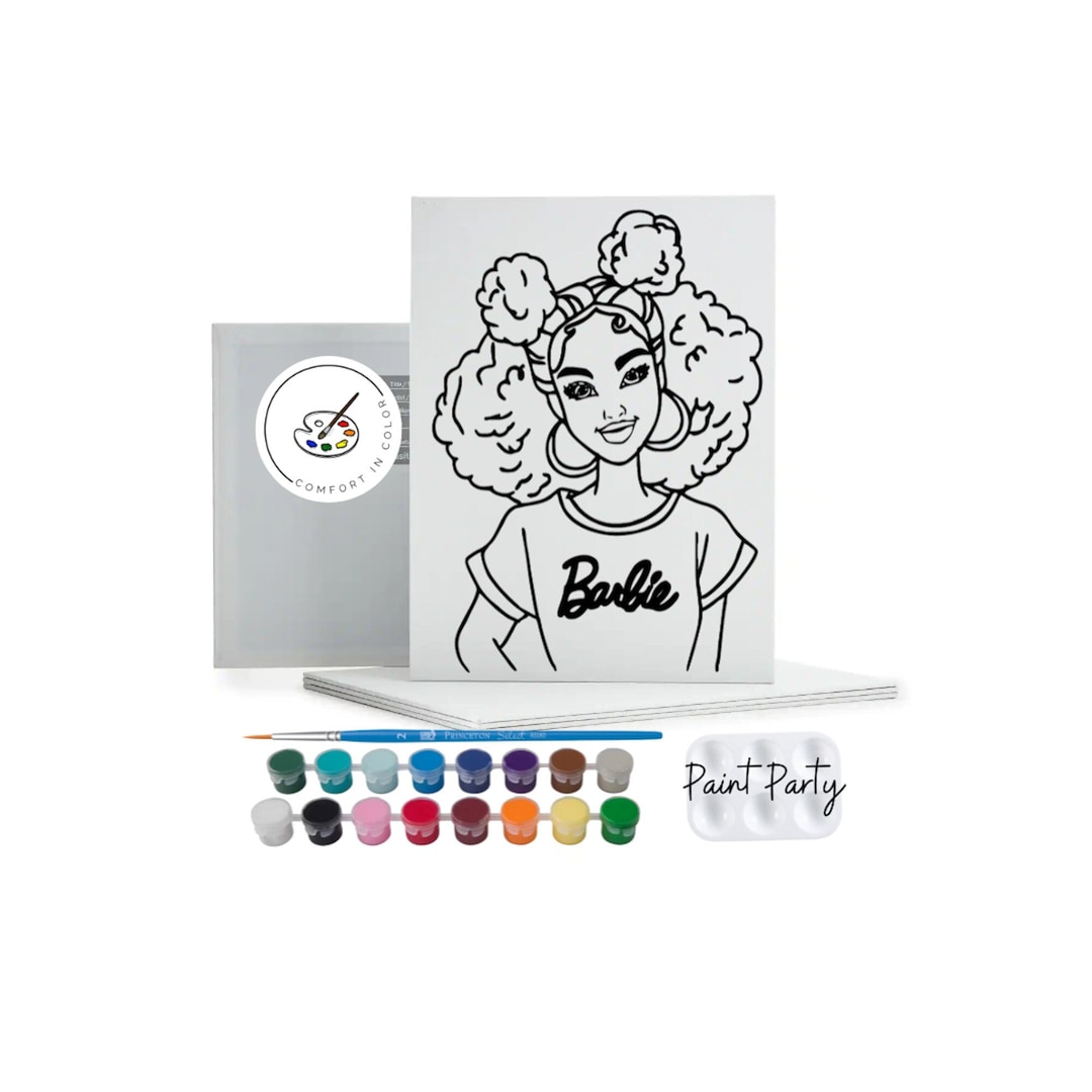 Pre-drawn Fashion Doll Canvas: Kids Paint Party Favors - Etsy