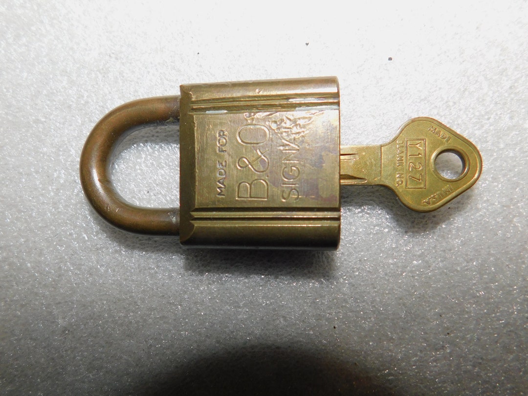 Baltimore and Ohio Railroad B & O RR Brass Signal Lock With Key Made by ...