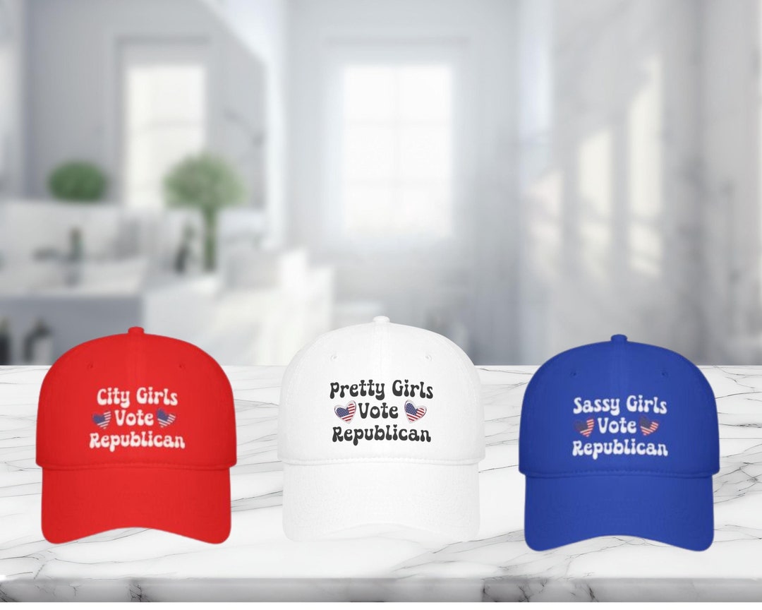 Baseball Cap, Retro Pretty Girls Vote Republican Hat, American Flag ...