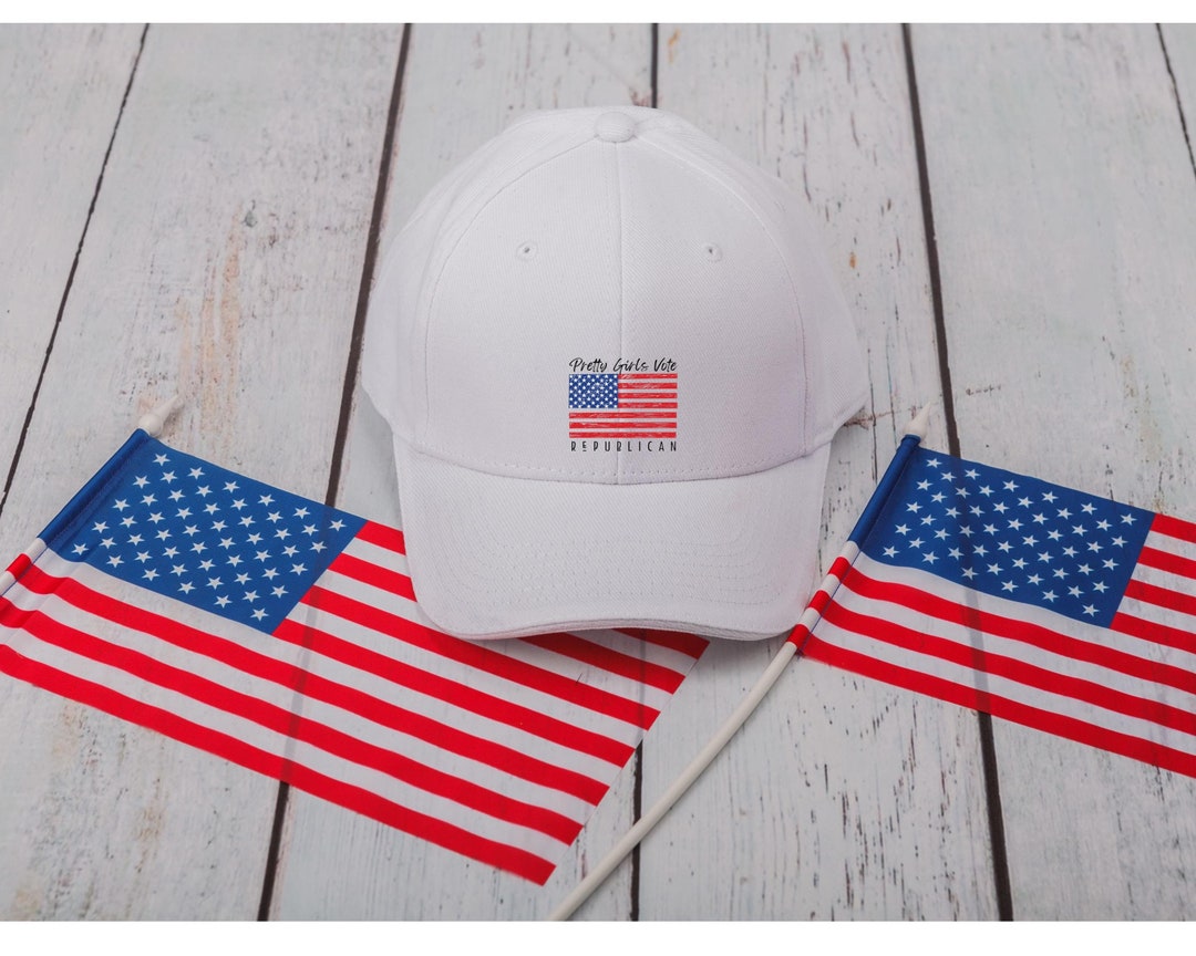 Baseball Cap, American Flag Pretty Girls Vote Republican T-shirt ...
