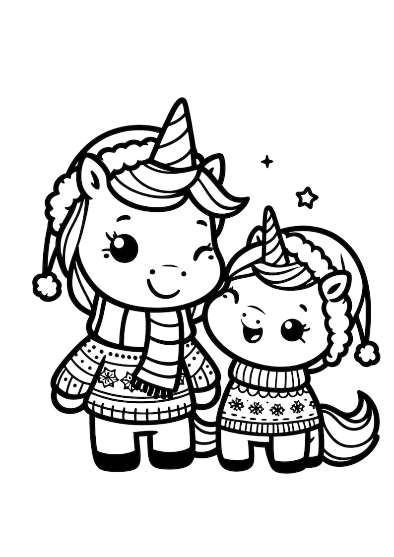 35 Christmas Unicorn Coloring Pages for Kids. Christmas Unicorn ...
