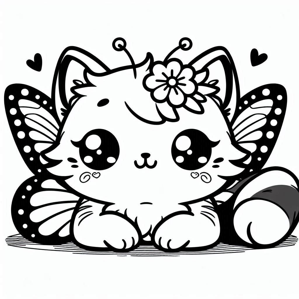 60 Pagine da Colorare Kawaii con Gattini Carini. Cute Cat Kawaii - Etsy ...