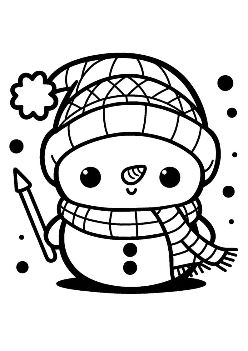 40 Kawaii Christmas Coloring Pages for Kids. Cute and Printable ...
