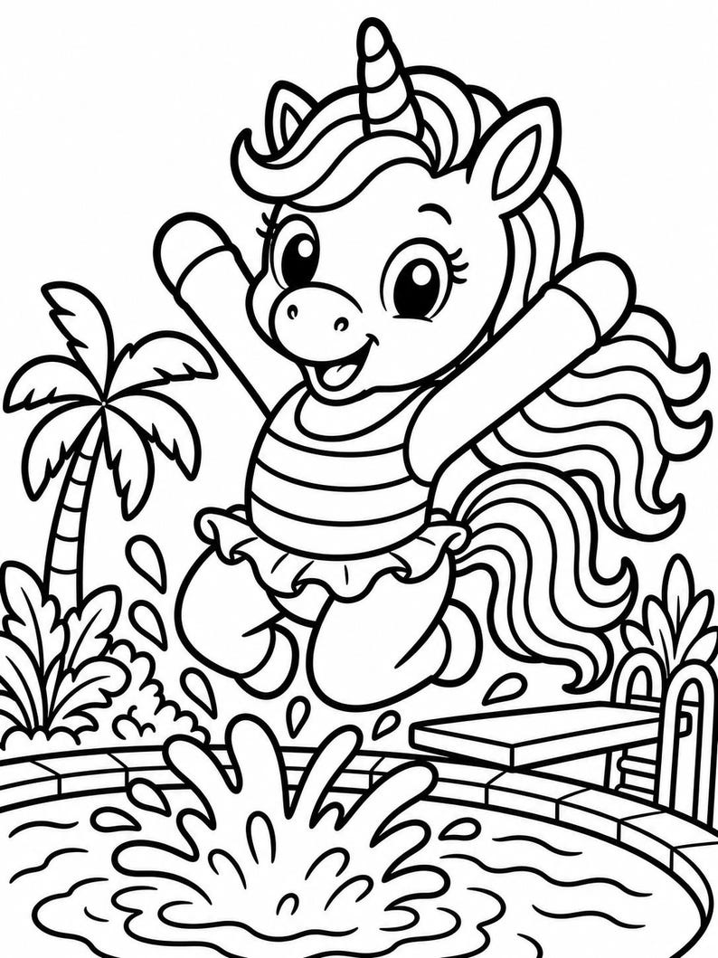 50 Unicorn Vacation Coloring Pages. Unicorn Vacation Coloring Pages ...