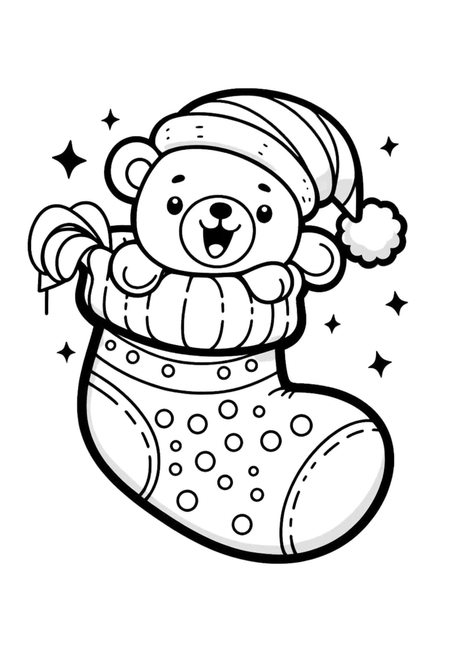 40 Kawaii Christmas Coloring Pages for Kids. Cute and Printable ...
