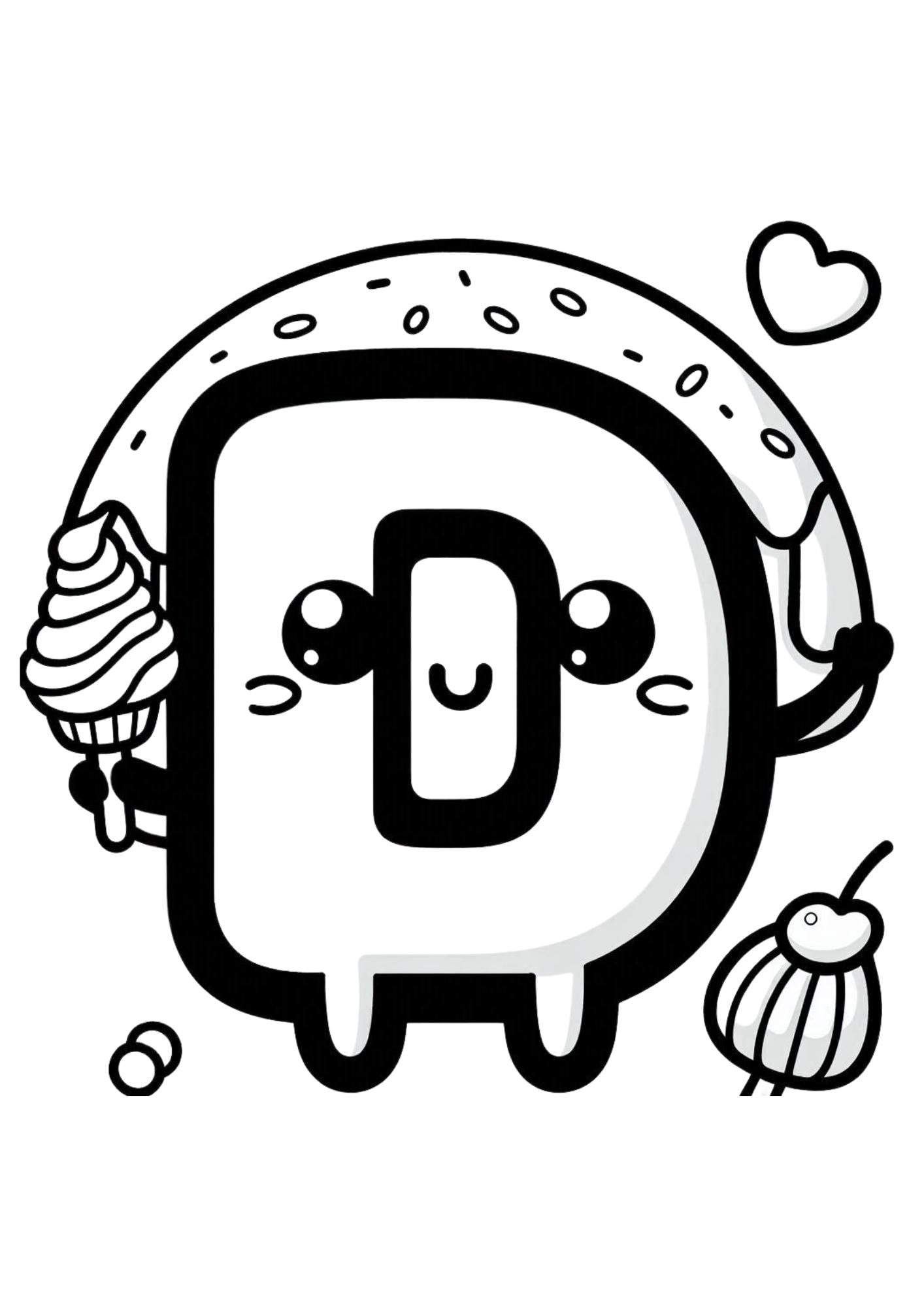 Printable Kawaii Alphabet - 26 Coloring Pages for Toddlers. Printable ...