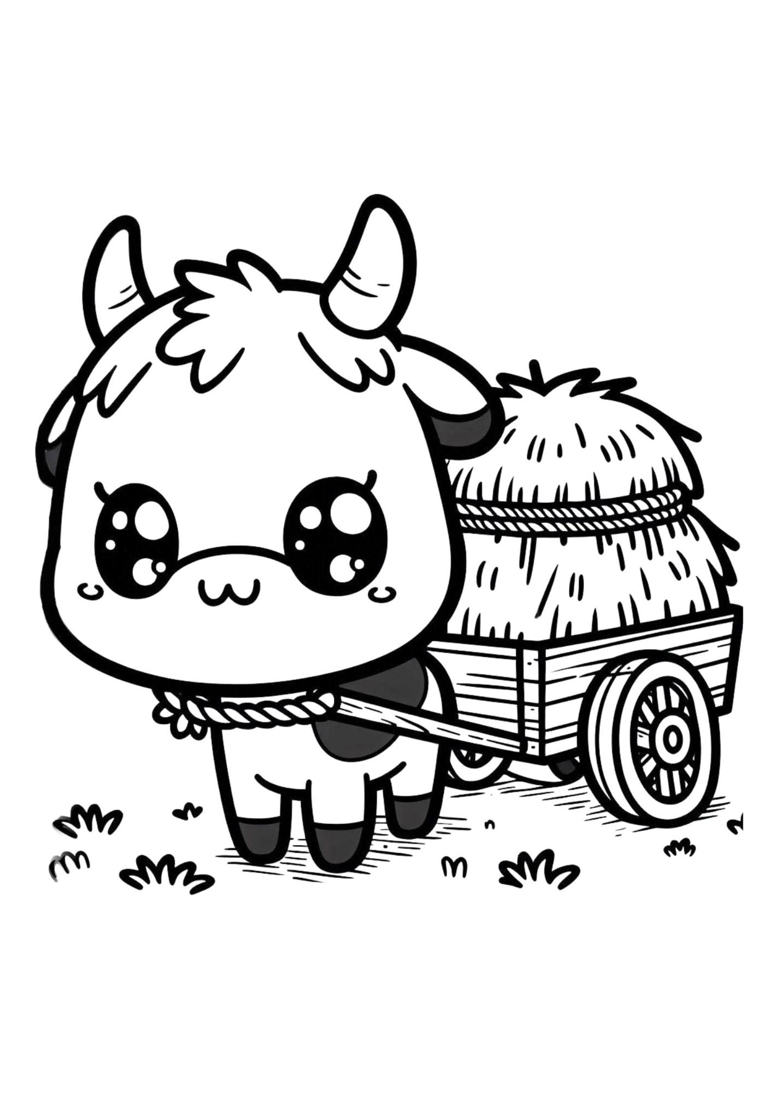 30 Pages Kawaii Farm Animals. Coloring Pages for Toddlers. Kawaii Farm ...