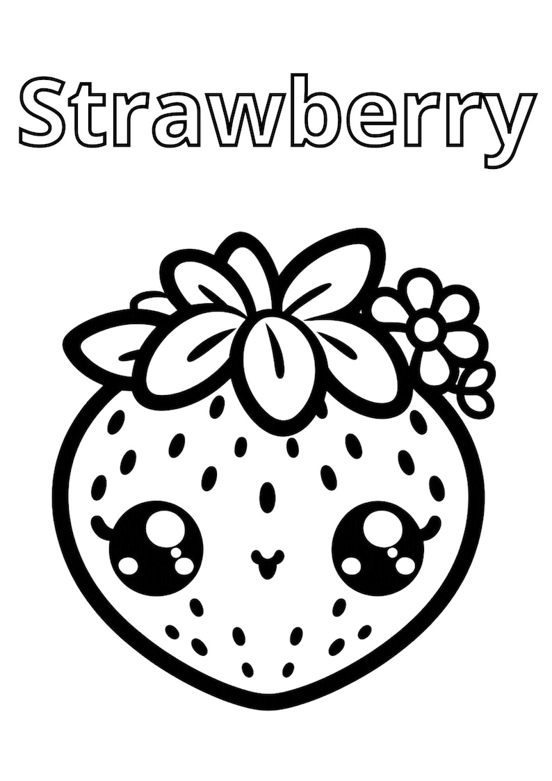 30 Kawaii Fruit Coloring Pages for Kids - Kawaii Fruit Coloring Pages ...