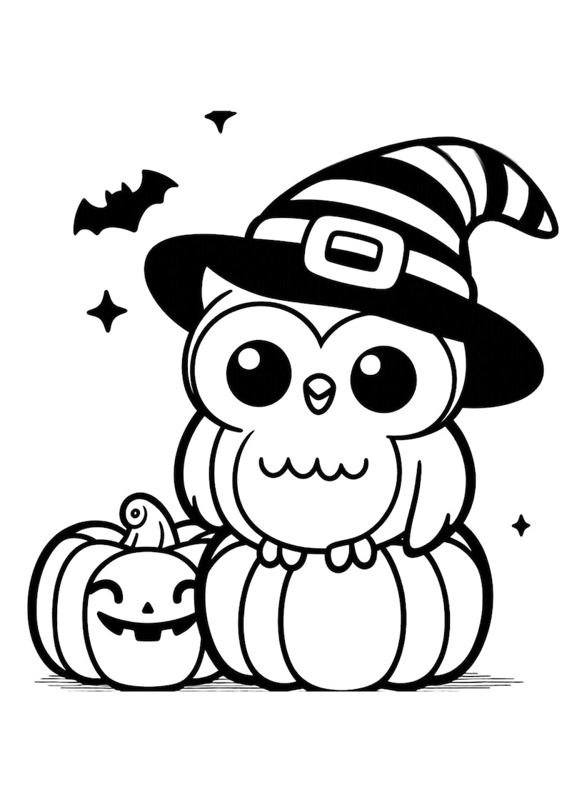60 Halloween Coloring Pages for Toddlers - Kawaii, Ghosts, Pumpkins ...