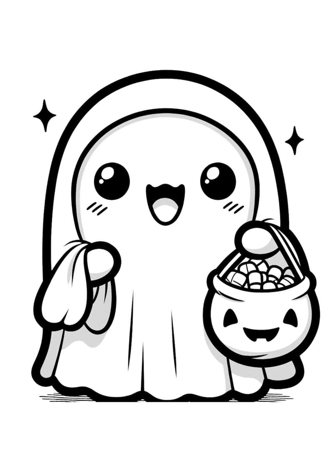 60 Halloween Coloring Pages for Toddlers - Kawaii, Ghosts, Pumpkins ...