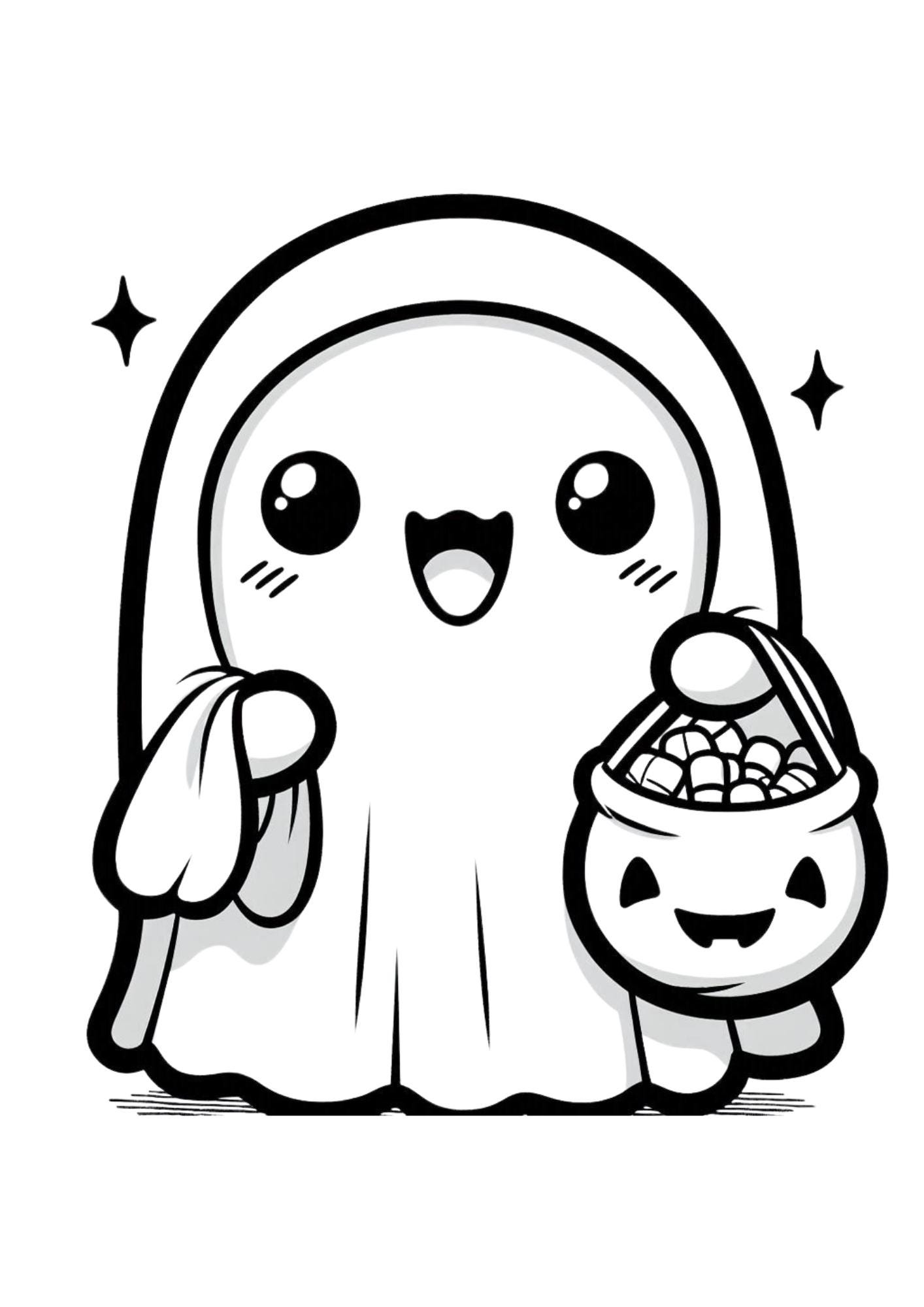 60 Halloween Coloring Pages for Toddlers - Kawaii, Ghosts, Pumpkins ...