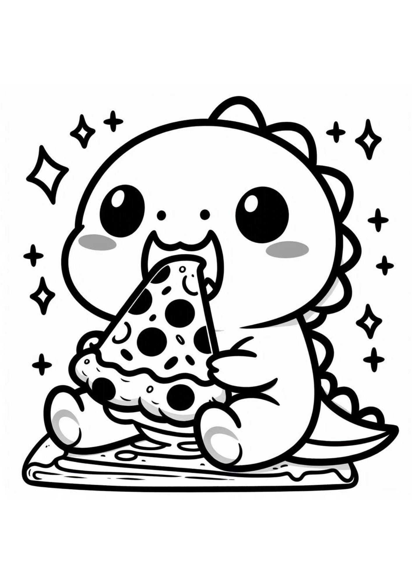 120 Kawaii Baby Dinosaur Coloring Pages for Children. Baby Dinosaur ...