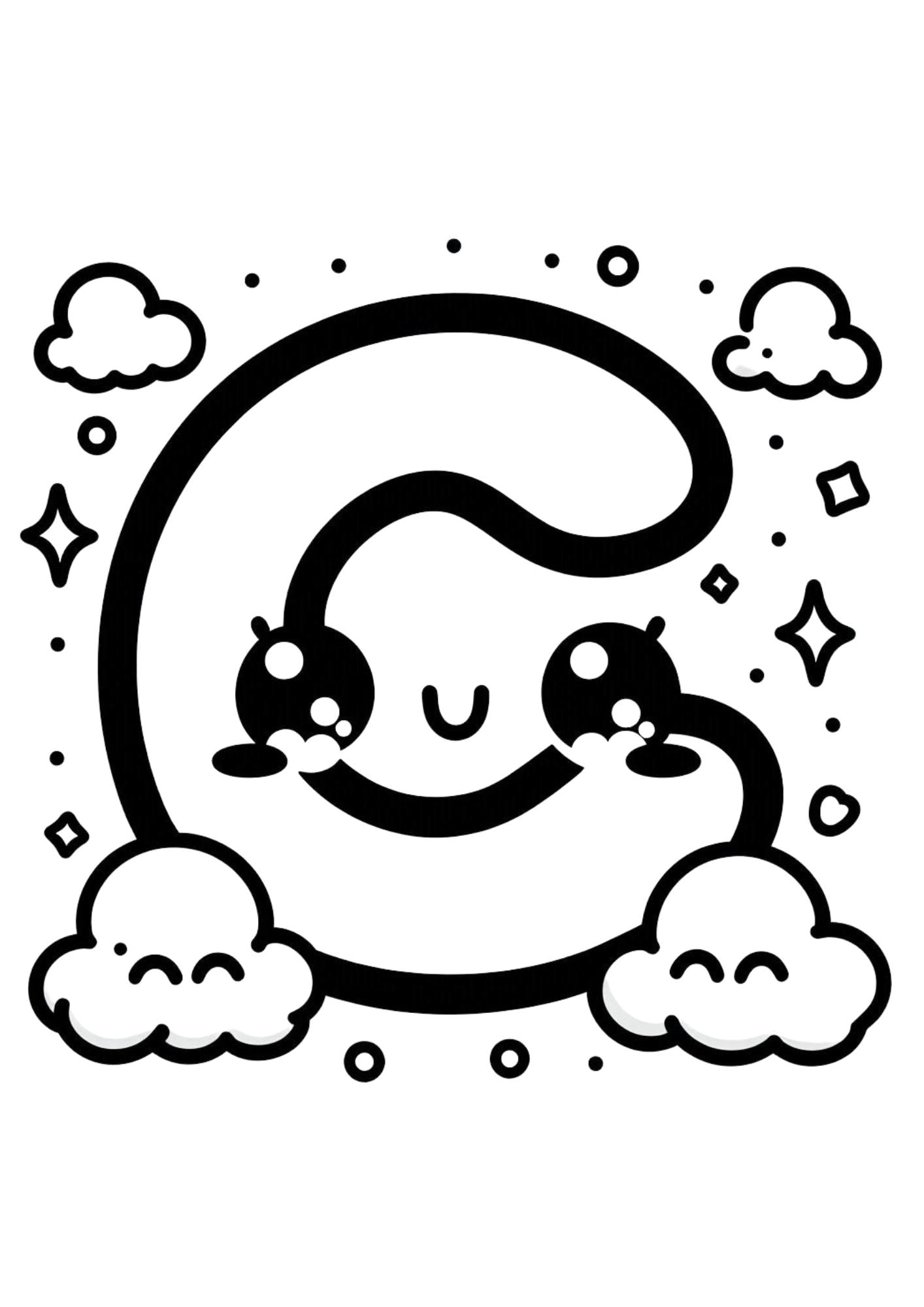 Printable Kawaii Alphabet - 26 Coloring Pages for Toddlers. Printable ...