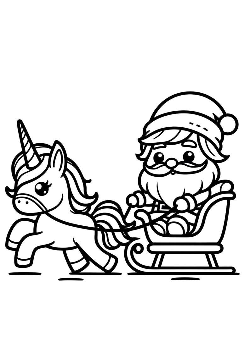 35 Christmas Unicorn Coloring Pages for Kids. Christmas Unicorn ...