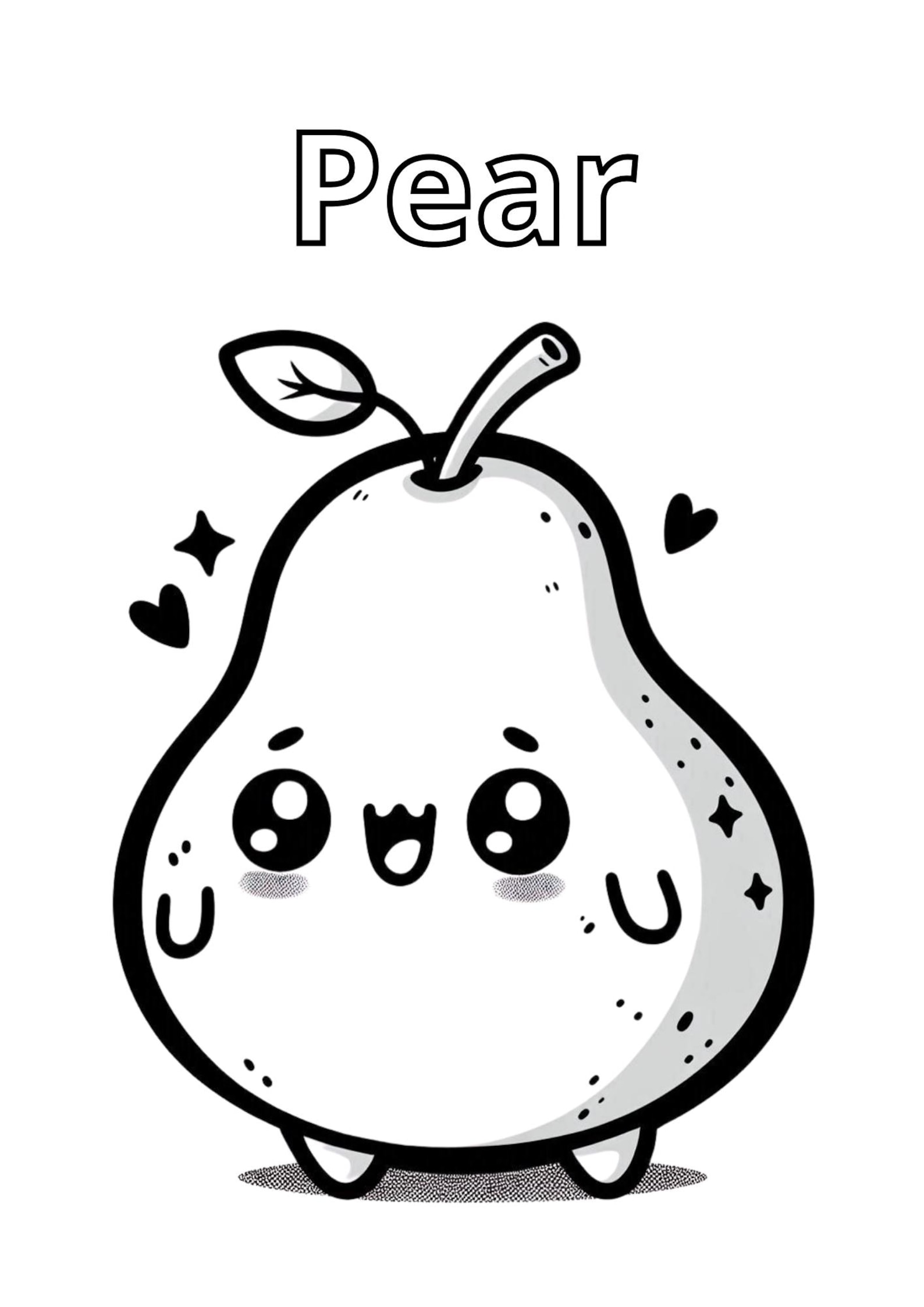 30 Kawaii Fruit Coloring Pages for Kids - Kawaii Fruit Coloring Pages ...