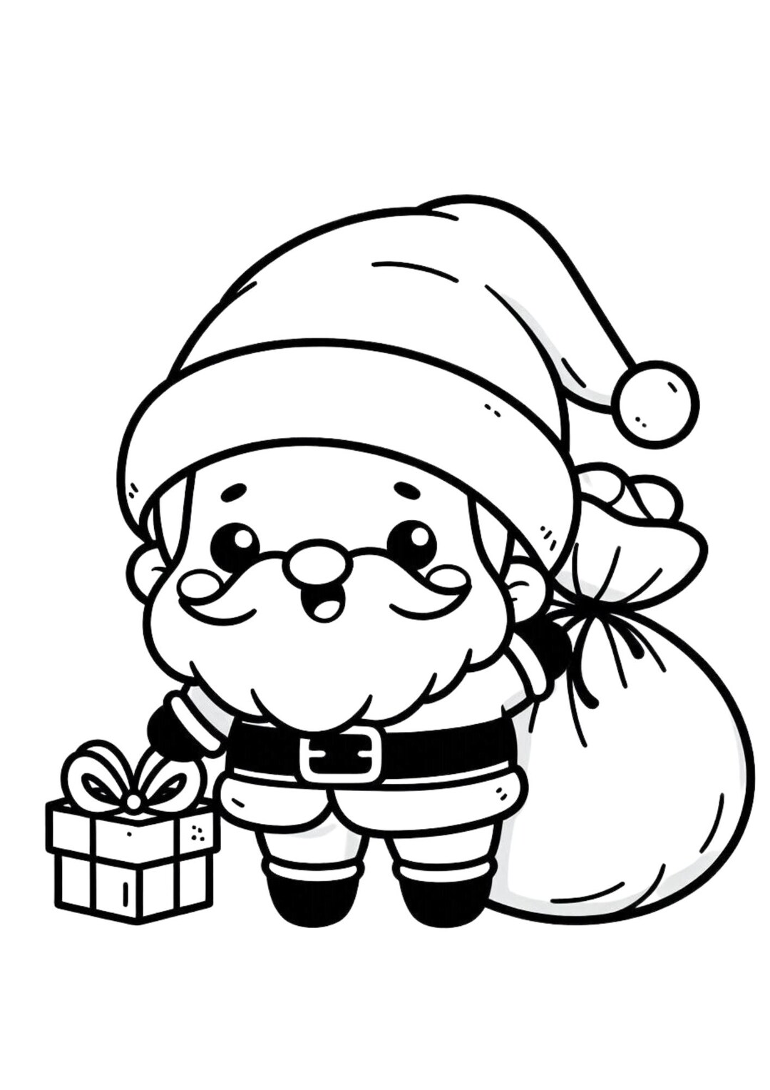 40 Kawaii Christmas Coloring Pages for Kids. Cute and Printable ...