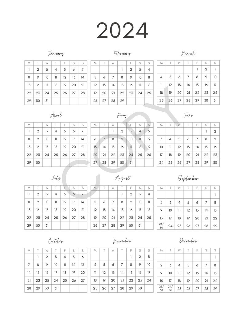 2024 Financial Planning Calendar - Etsy