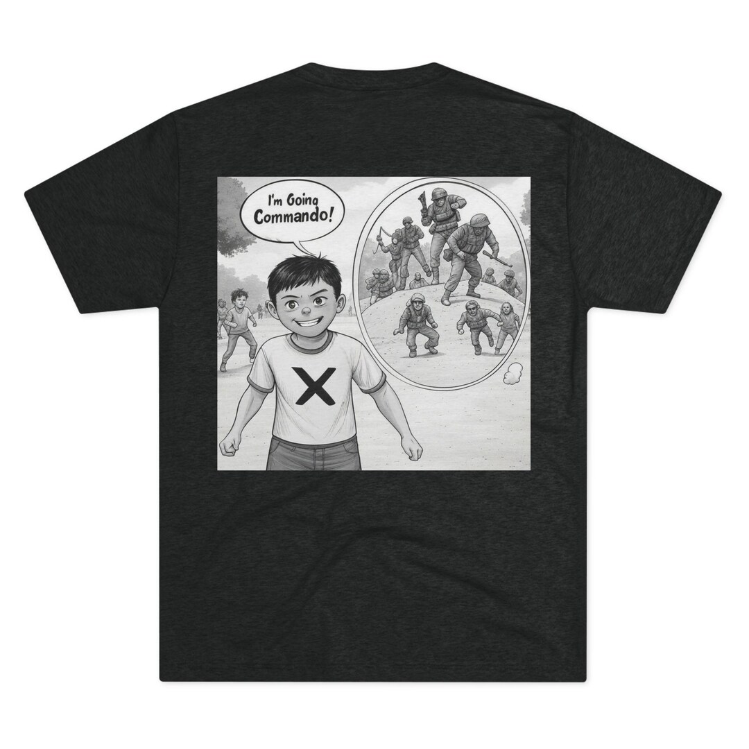 Going Commando! Funny Unisex Tri-blend Crew Tee, Cool Graphic T-shirt ...