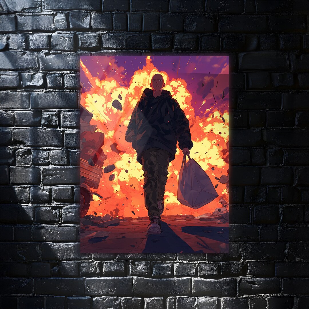 One Punch Man Saitama Metal Wall Art, Metal Poster,metal Sign,metal Art ...