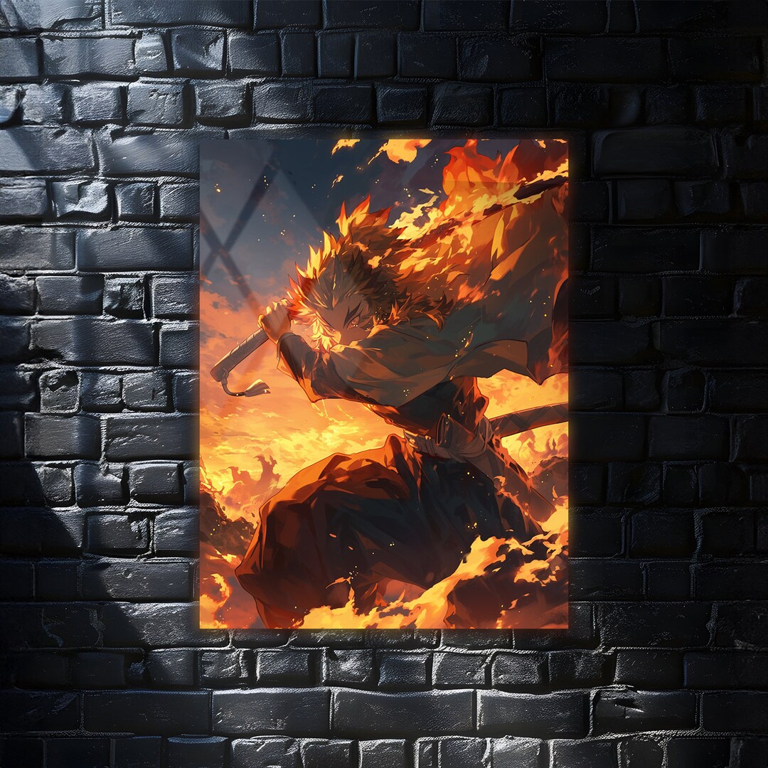 Kyojuro Rengoku Metal Wall Art, Metal Poster, Metal Sign, Metal Art ...