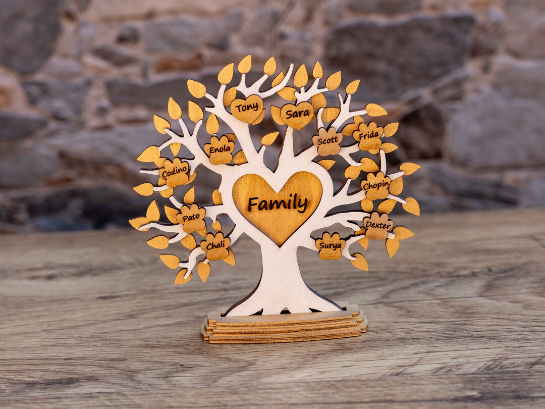 Árvore genealógica de madeira personalizável - Etsy Portugal