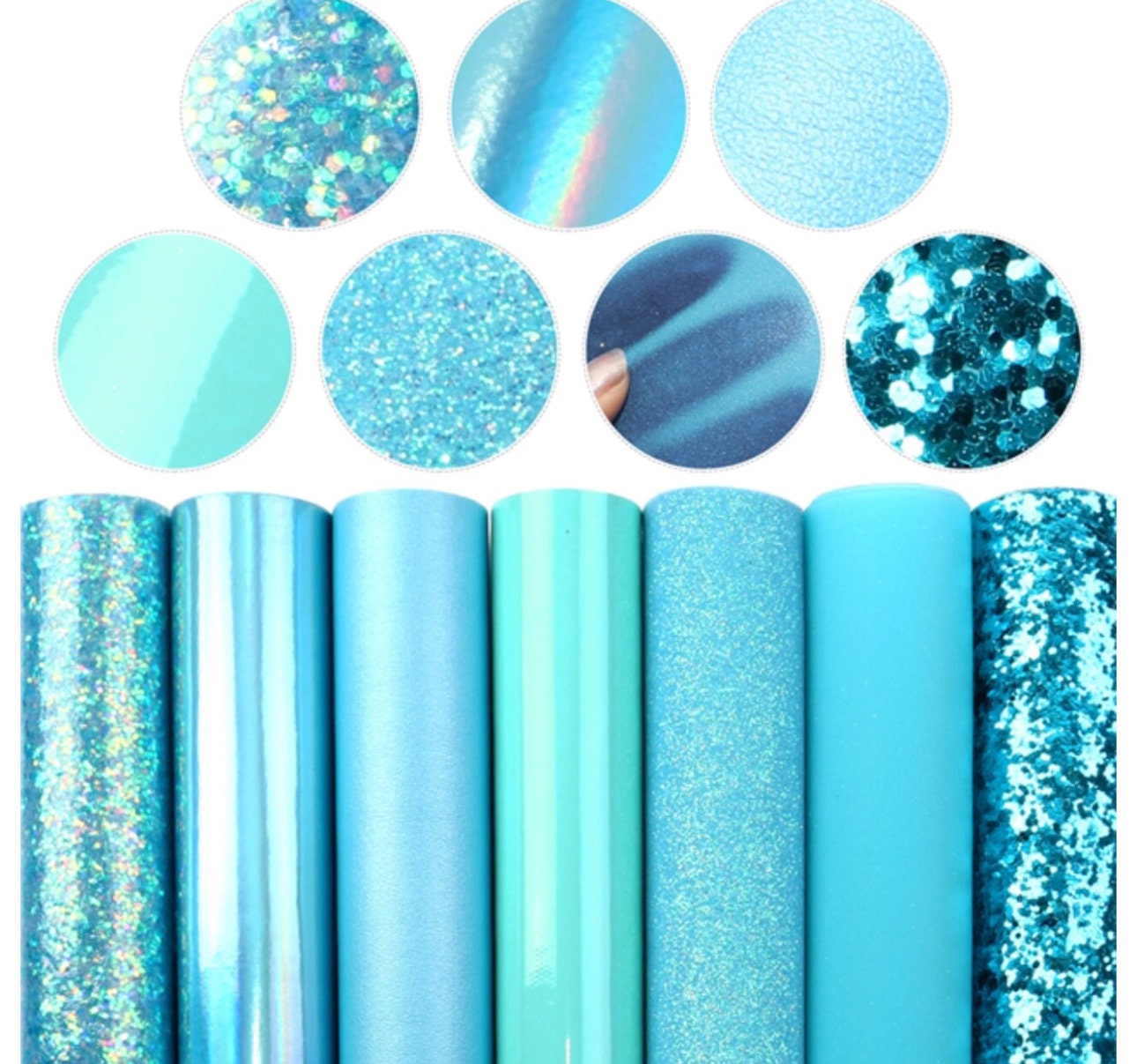 Blue Shades Faux Leather Sheet- Bow Making Supplies- Craft - Leather ...