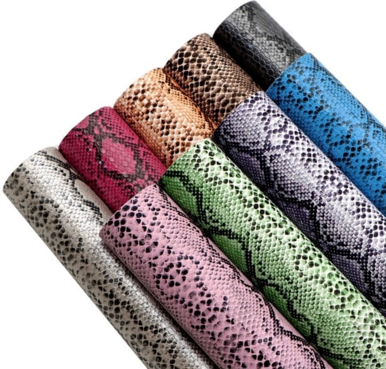 Snake Skin Faux Leather Sheet - Vegan Leather - Leather for Craft ...