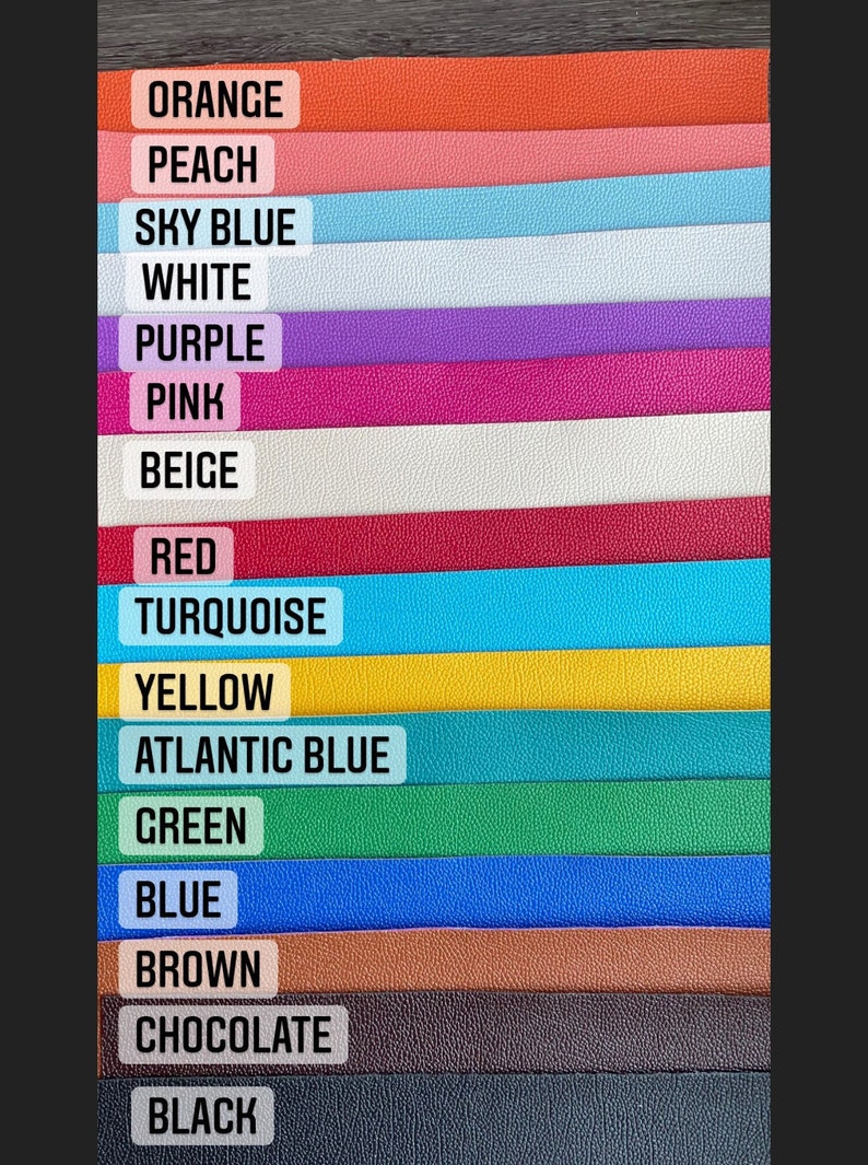 Plain Colour Faux Leather Sheets - Solid Colour Leather Sheet - Bow ...